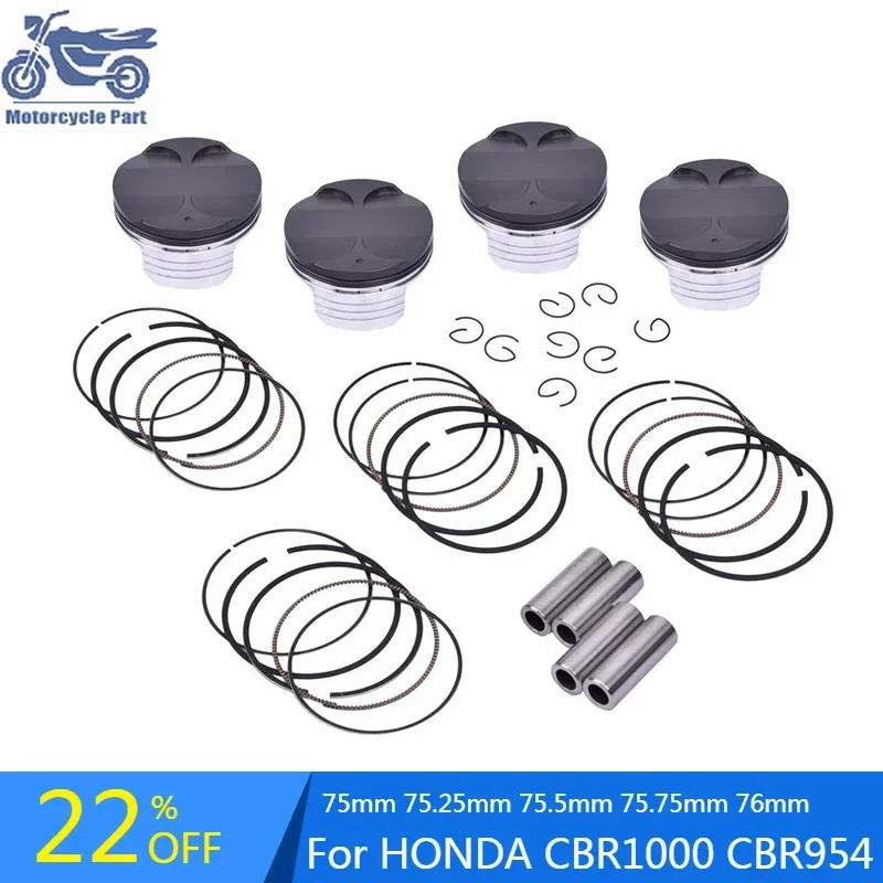 75mm 75.25mm 75.5mm 75.75mm 76mm STD 0.25 0.5 0.75 1.0 Motorcycle ...
