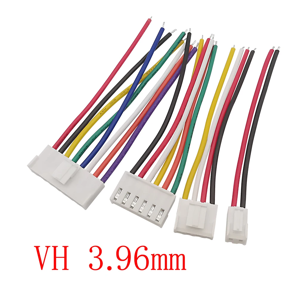 VH 3.96mm Pitch 2P 3 4 5 6 8 10 Pin Female Plug Connector Wire Cable 22AWG 10CM 20CM 30CM VH3.96 ...
