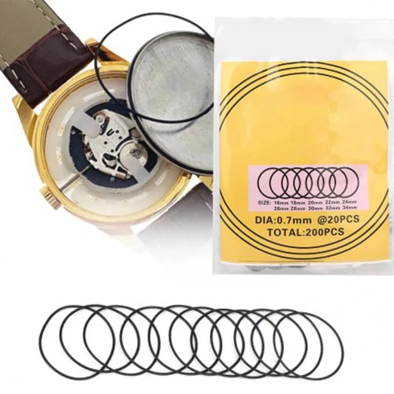 200Pcs-bag-Watch-O-Ring-Waterproof-Rubber-Watch-Back-Cover-Gaskets ...