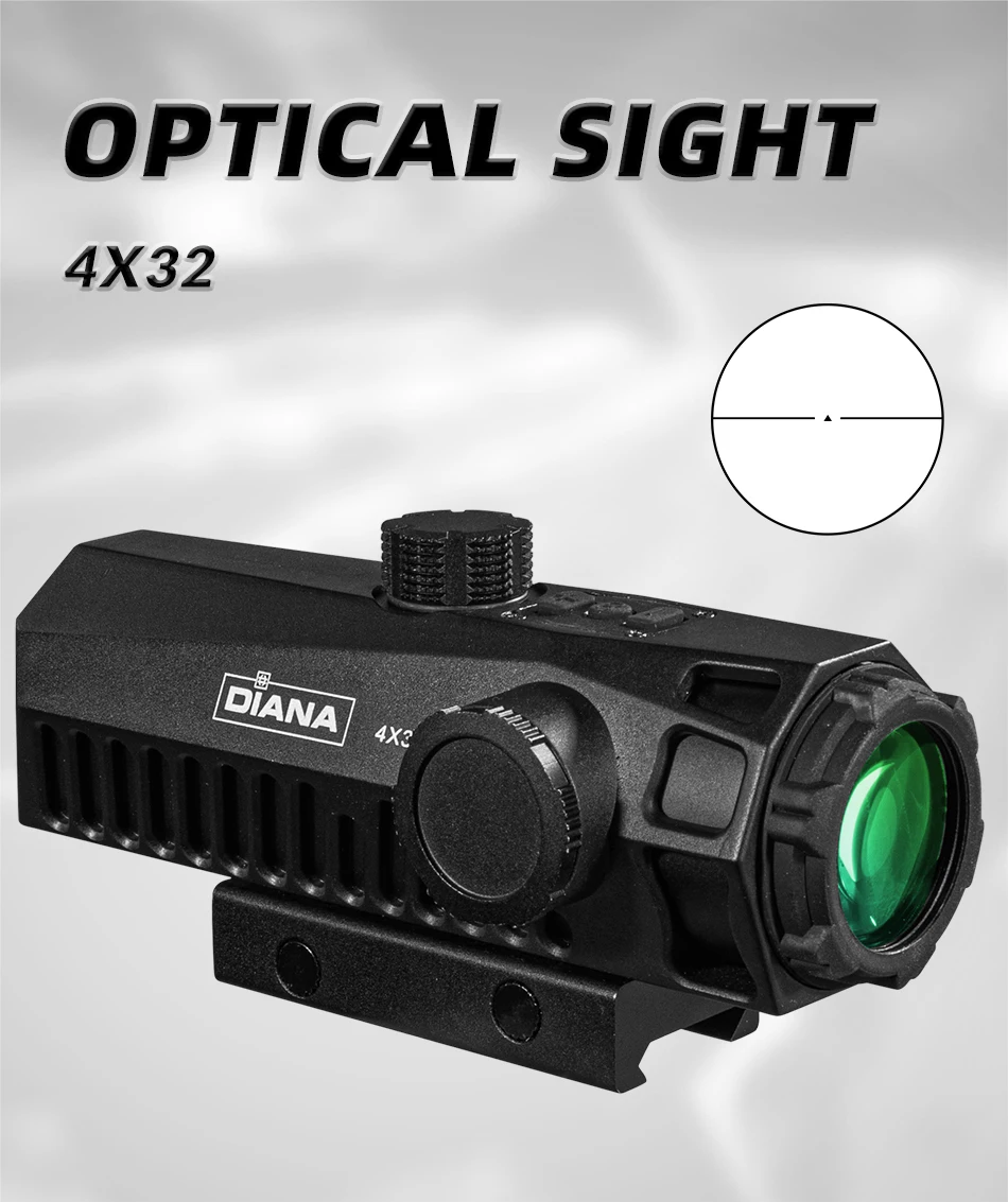 DIANA 4X32 Scope 20mm Optics Reflex Sight Scope Caliber Hold Recoil 223 ...