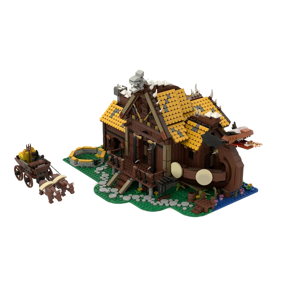 MOC-Medieval-Architecture-The-Vikings-House-Building-Block-Set-Longship ...