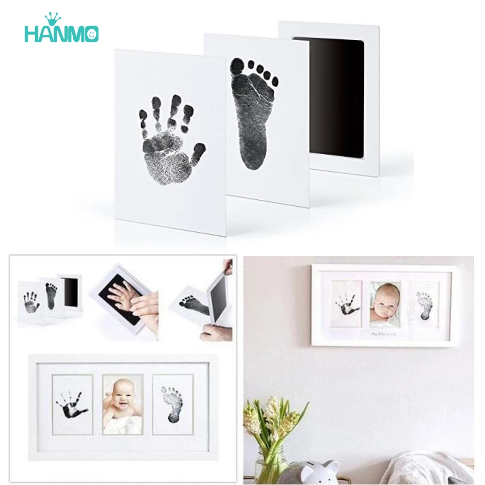 Newborn-Baby-DIY-Hand-And-Footprint-Kit-Ink-Pads-Photo-Frame-Handprint ...