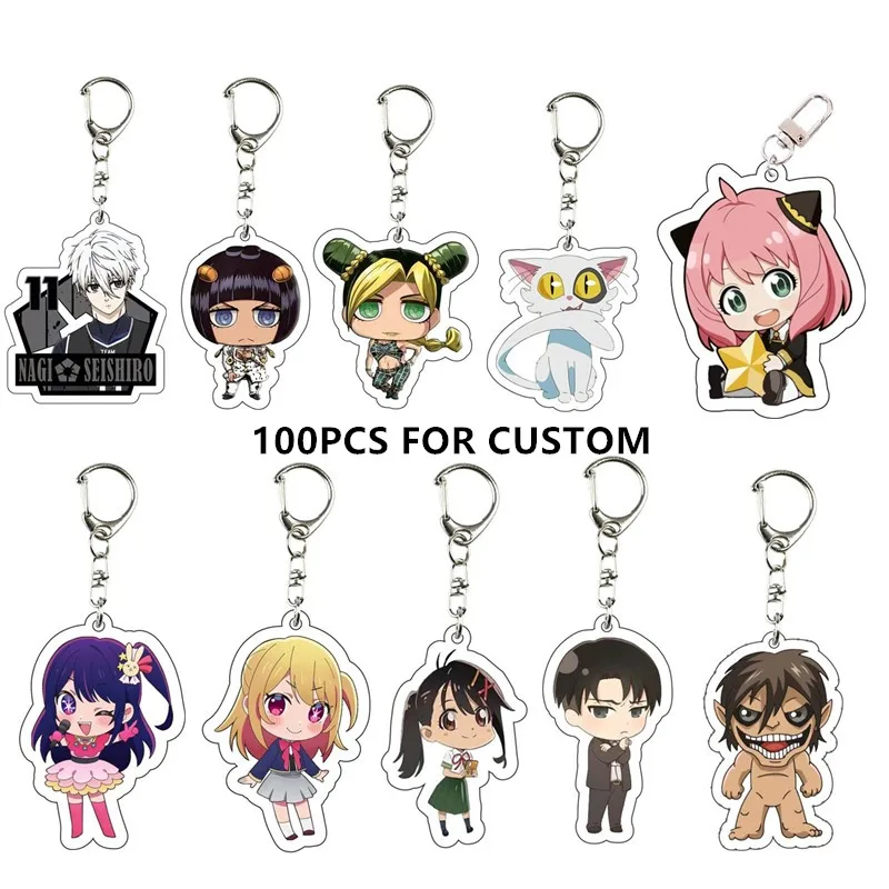Free-Shipping-Customize-100PCS-Cartoon-Keychain-Acrylic-Custom ...