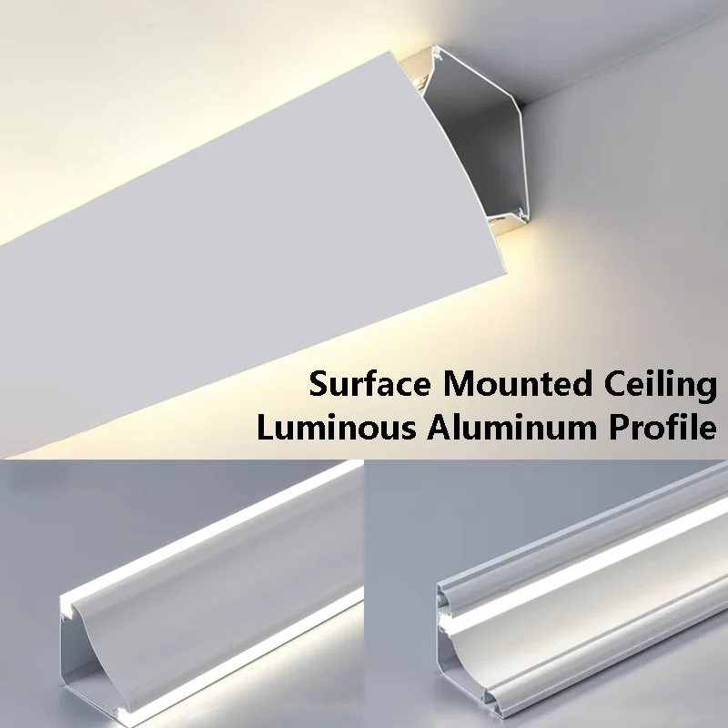 Surface Mounted LED Ceiling Luminous Aluminum Profile Channel Top ...