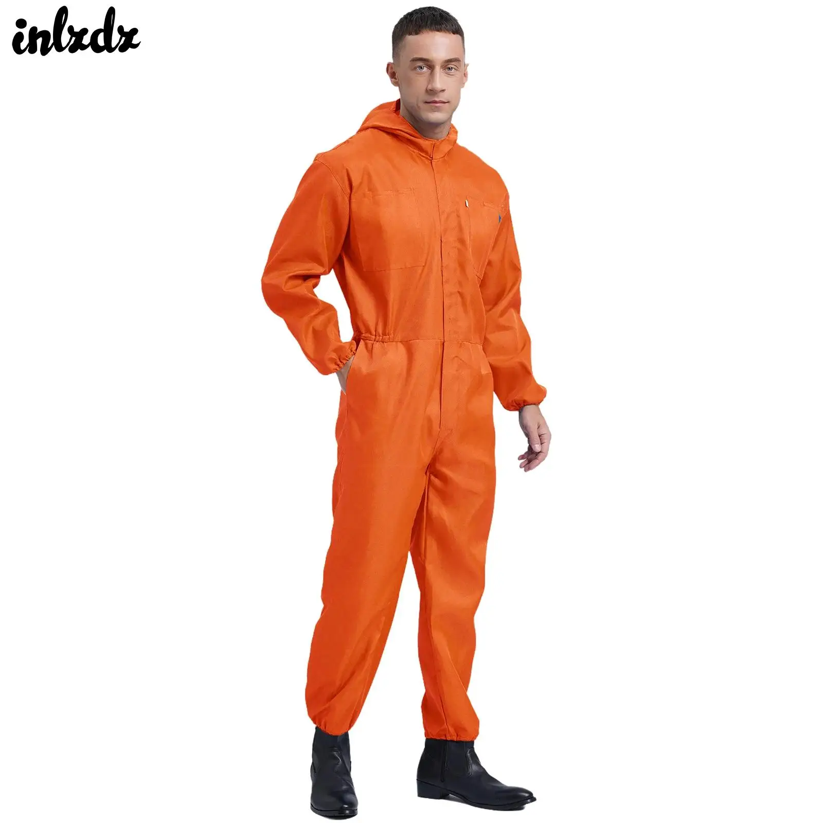 Mens Work Overalls One Piece Mechanics Workwear Lightweight Hooded ...