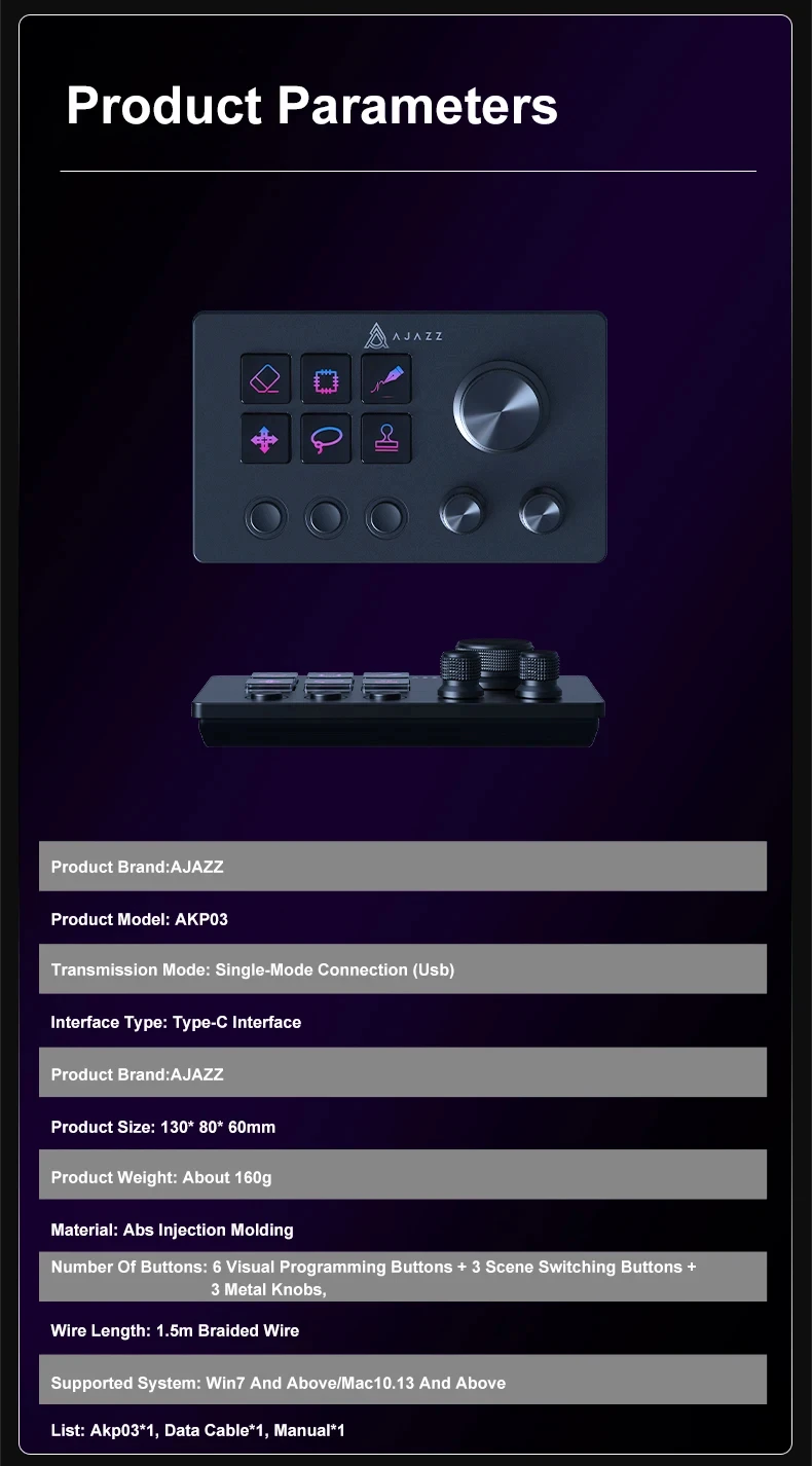 Клавиатура Ajazz AKP03 Механическая программируемая с 12 клавишами | AliExpress