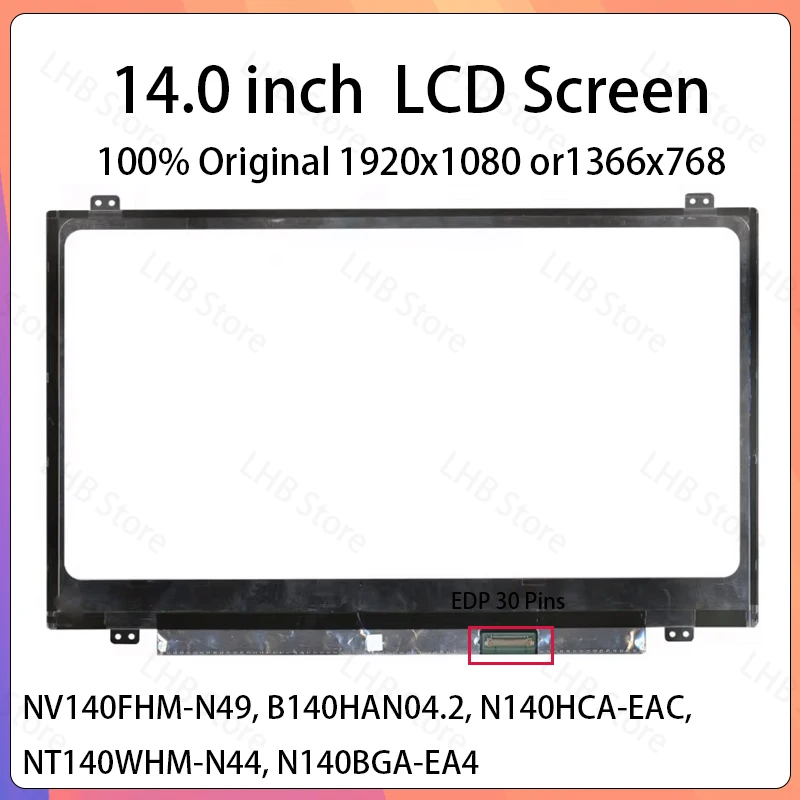 Écran LCD 14 pouces B140XTN07.1 B140HAN04.2 NV140FHM-N49 pour Lenovo ...