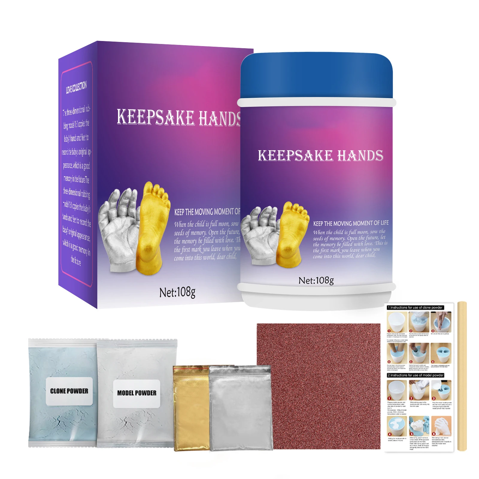 3D-Plaster-Statue-Set-DIY-Hand-Foot-Print-Mold-Powder-Plaster-Mold ...