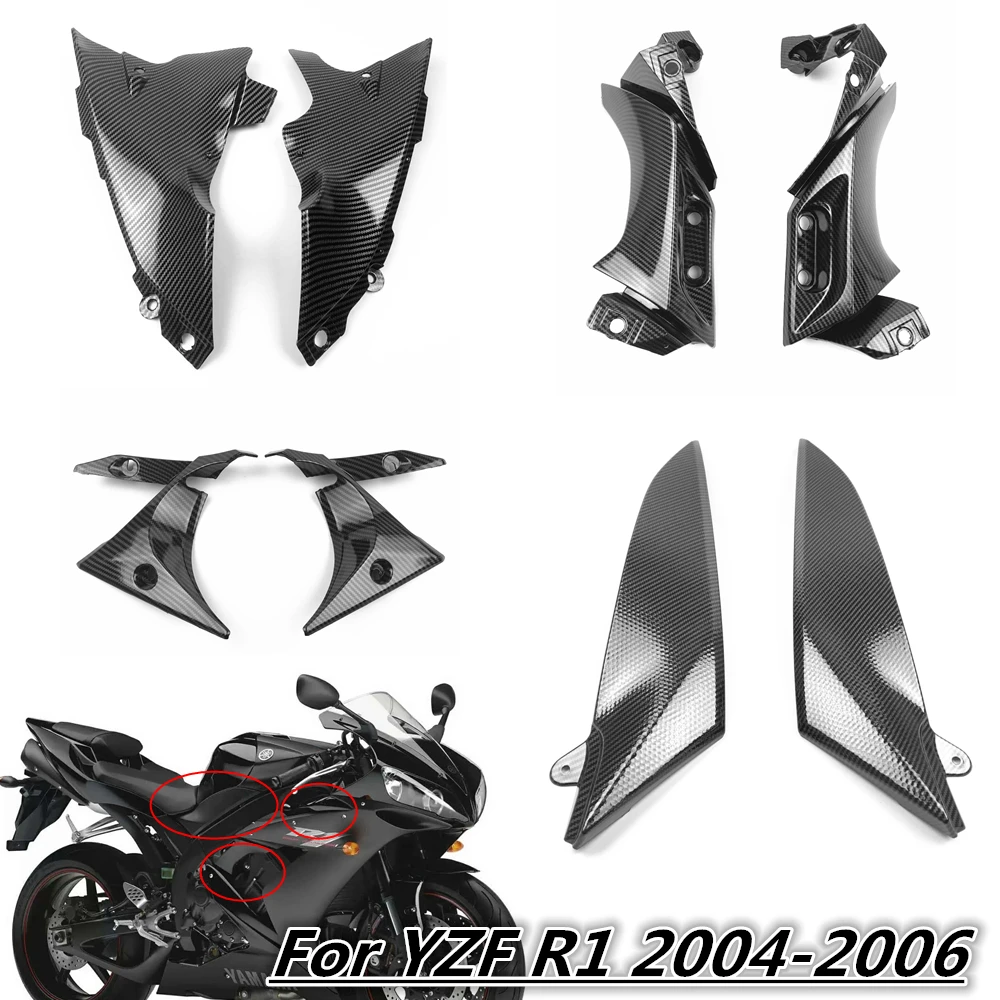 Carbon-Side-Panel-Fairing-Cowl-Cover-for-Yamaha-YZF-R1-2004-2005-2006 ...