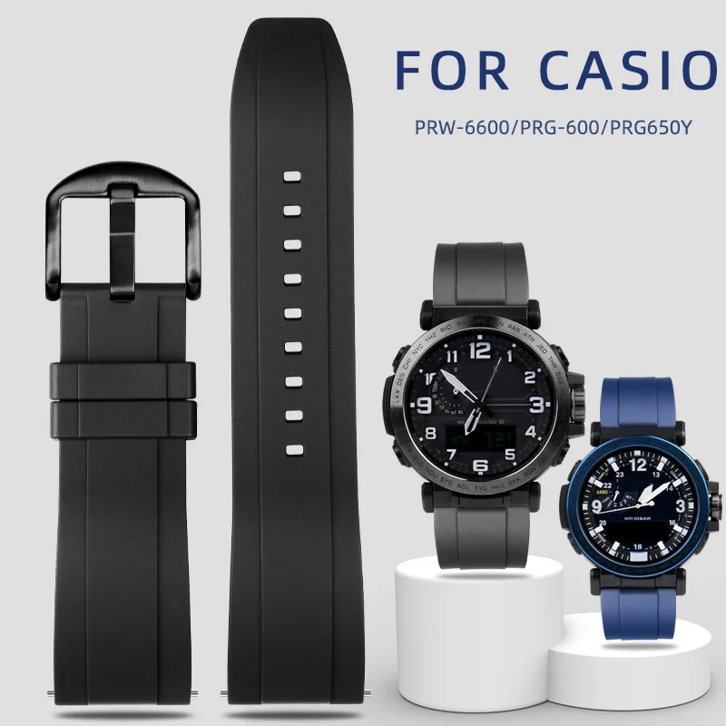 실리콘 시계 스트랩, 카시오 5497 PRG 600, 650Y, 5571 PRW 6600Y, YB 스포츠 스트랩, 24mm ...