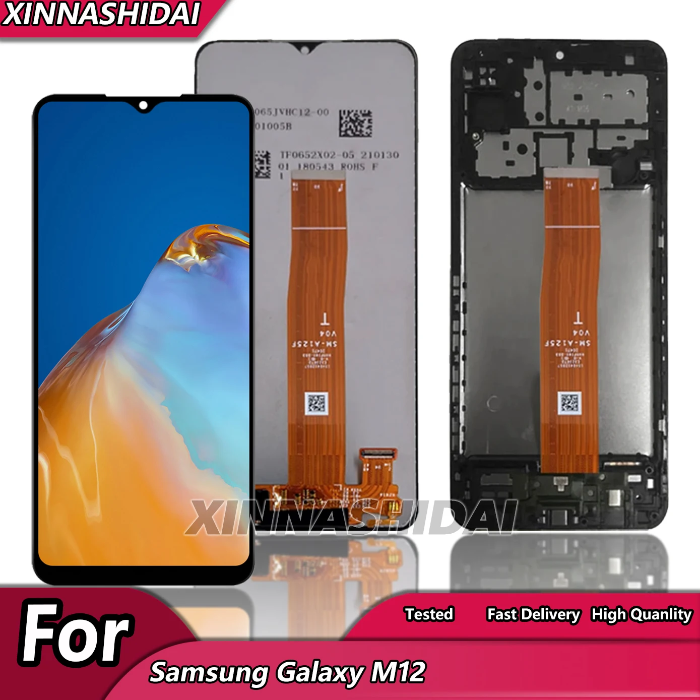 6.5'' For Samsung M12 M127 LCD with frame Display For Samsung SM-M127F ...