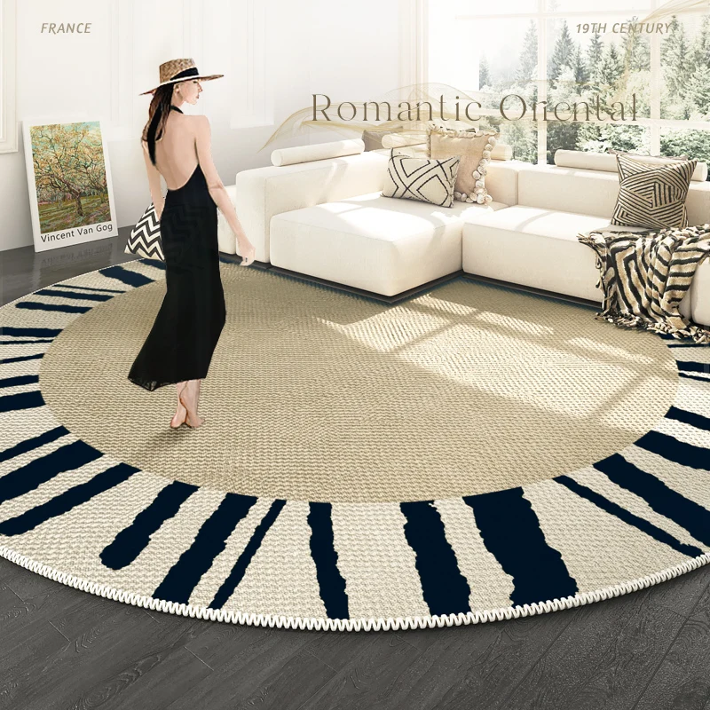 French Style Living Room Decoration Carpet Retro Round Rugs for Bedroom ...