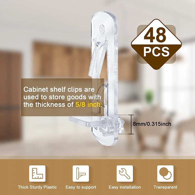 Kitchen Cabinet Shelf Clips Plastic 30Pcs Shelf Support Pegs Locking