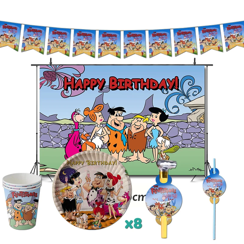 Flintstone-Birthday-Party-Decorations-Farm-Animal-TV-Show-Theme-Favors ...