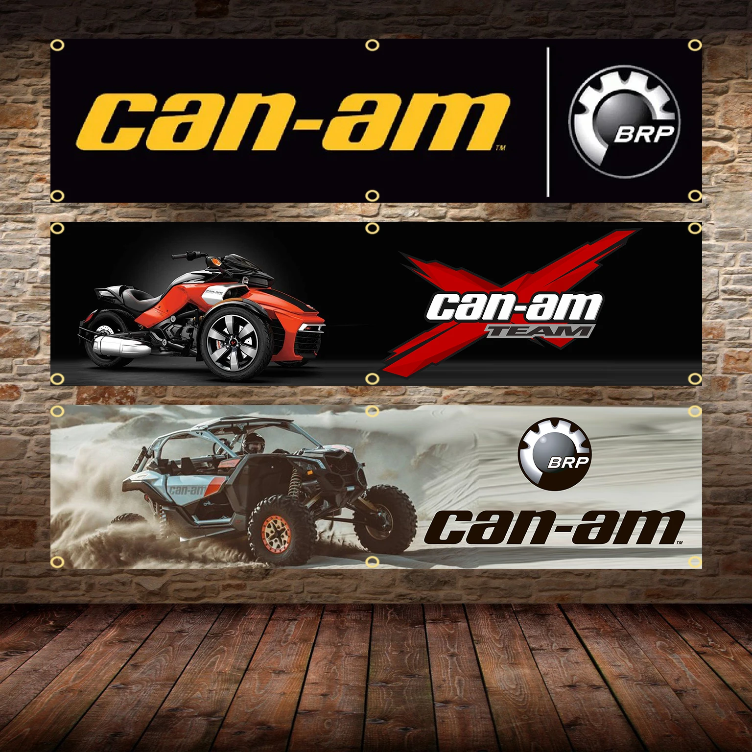 Can-Am-BRP-Motorcycle-Racing-Bandera-de-Canad-poli-ster-impreso-garaje ...