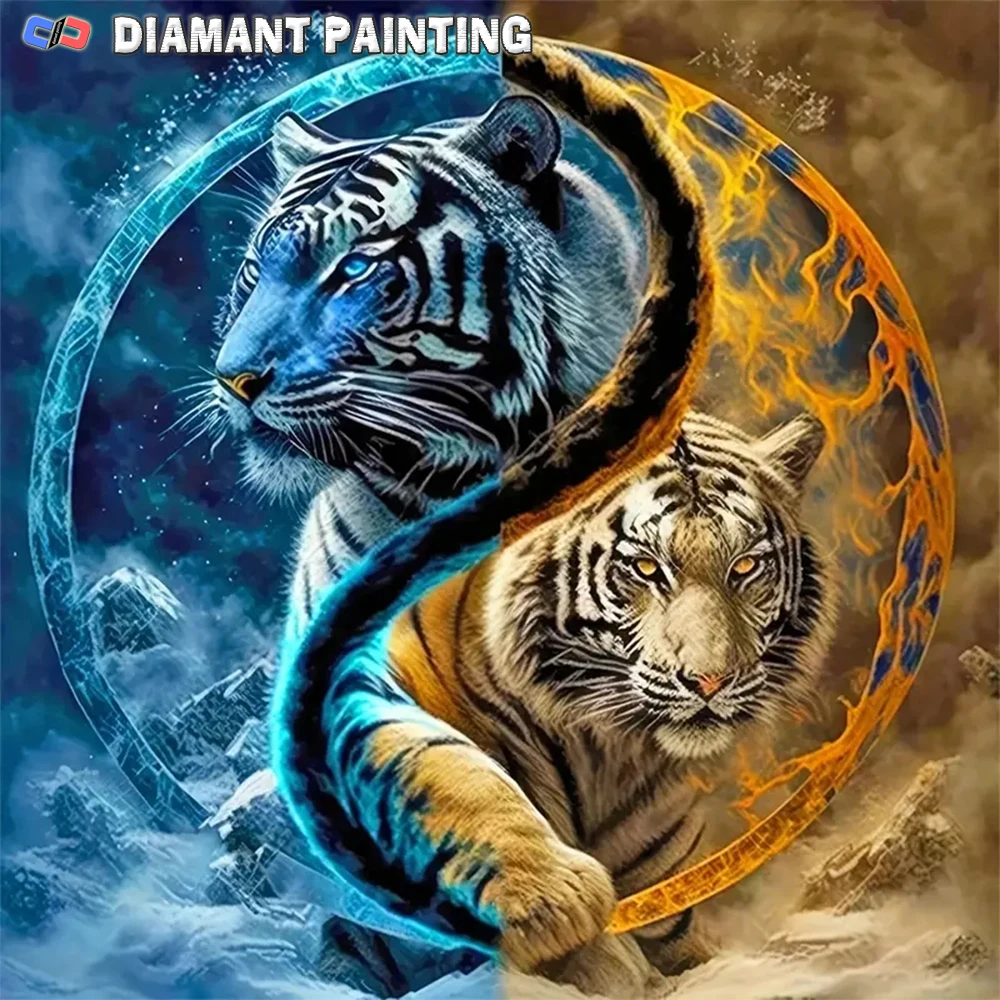 DIY 5D Diamond Painting Kit Tai Chi Tiger Pattern for Adults ...