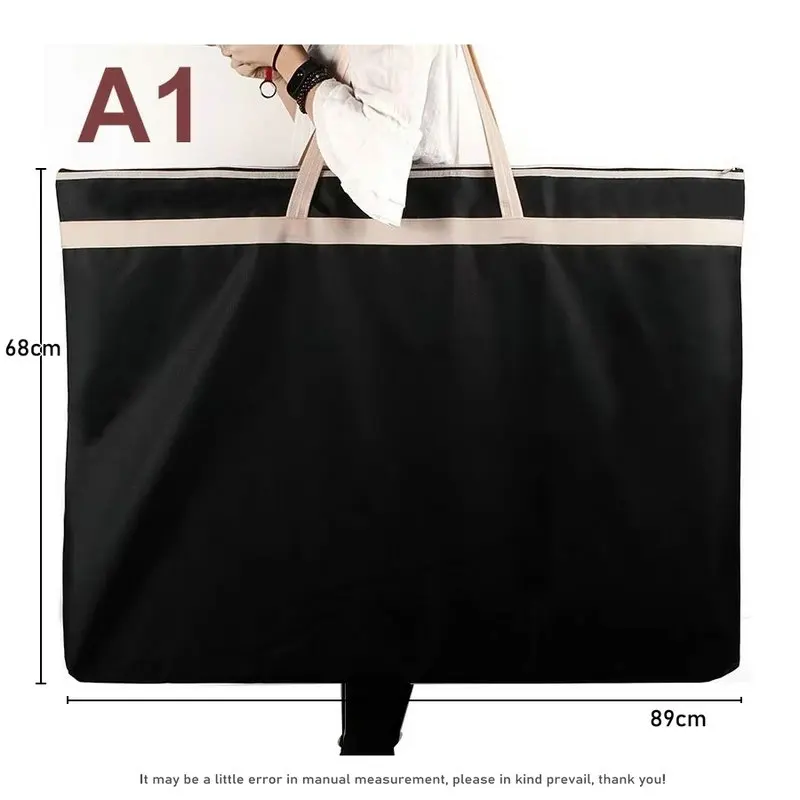 Large File Bag A1 Paper Organizer Drawings Document Bag Black A1 Zipper ...