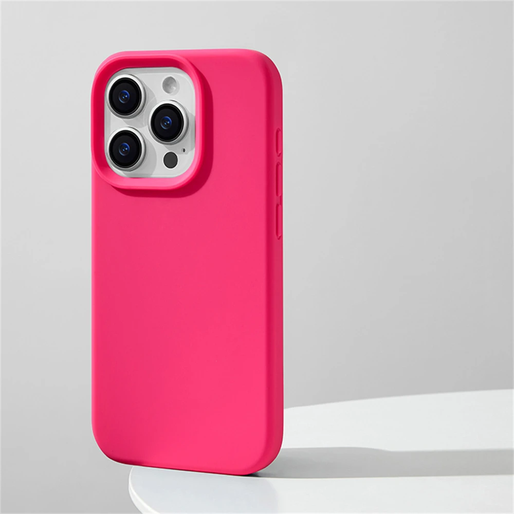 Luxury High Quality Liquid Silicone Soft Phone Case For iPhone 16 15 14 ...