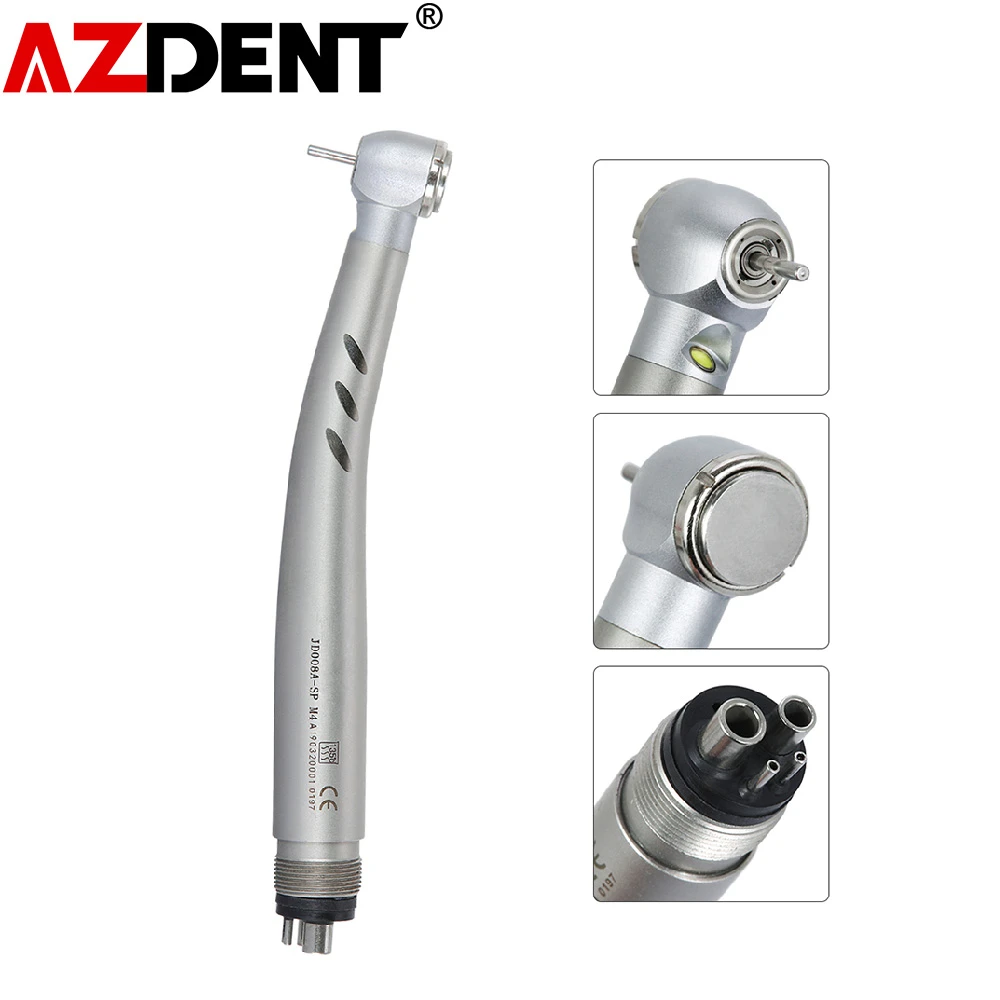 Handpiece ทันตกรรม LED ความเร็วสูงแบริ่งเซรามิค Push ปุ่มหัวมาตรฐาน4 ...