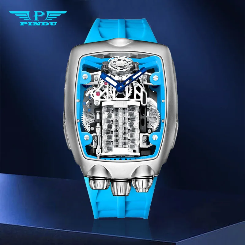 PINDU-Men-Wristwatches-Top-Brand-Engine-Design-Sport-Men-NH05-Automatic ...