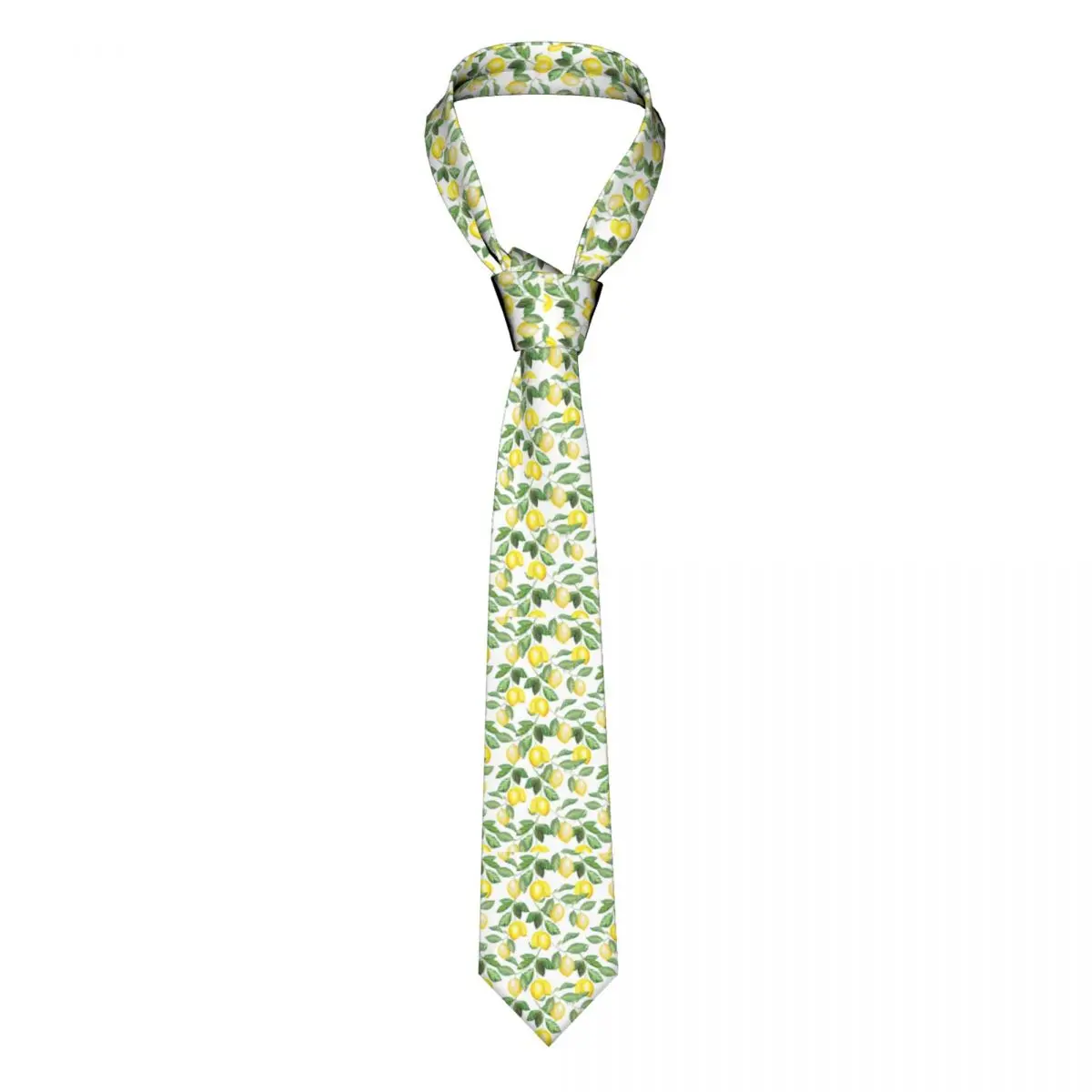 Summer-Fruit-Tie-Modern-Lemon-Leaf-Print-Accessories-For-Men-Neck-Ties ...
