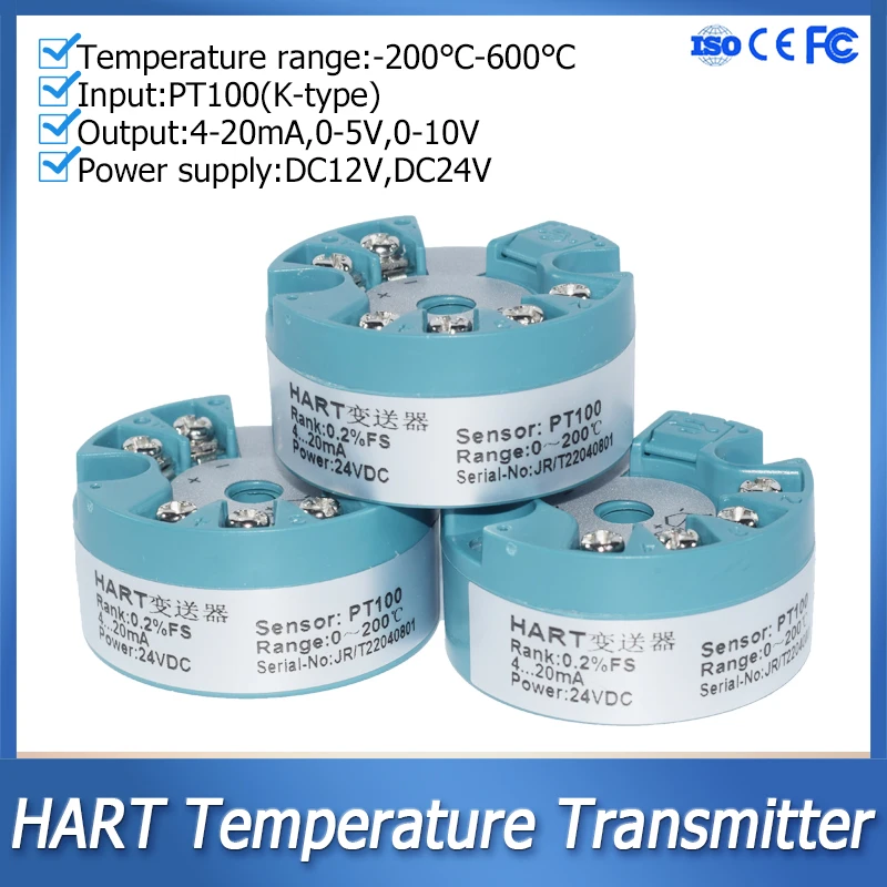 HART-Temperature-Transmitter-PT100-Sensor-200-650-Temperature-Detection ...