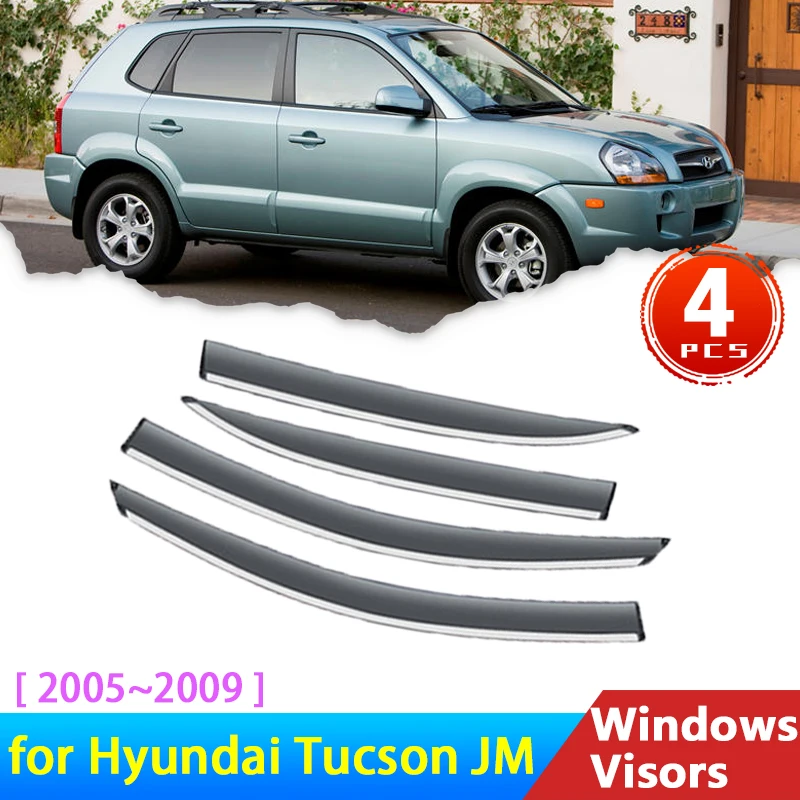 4x Car Side Window Visors for Hyundai Tucson JM 2005~2009 2008 2007 ...