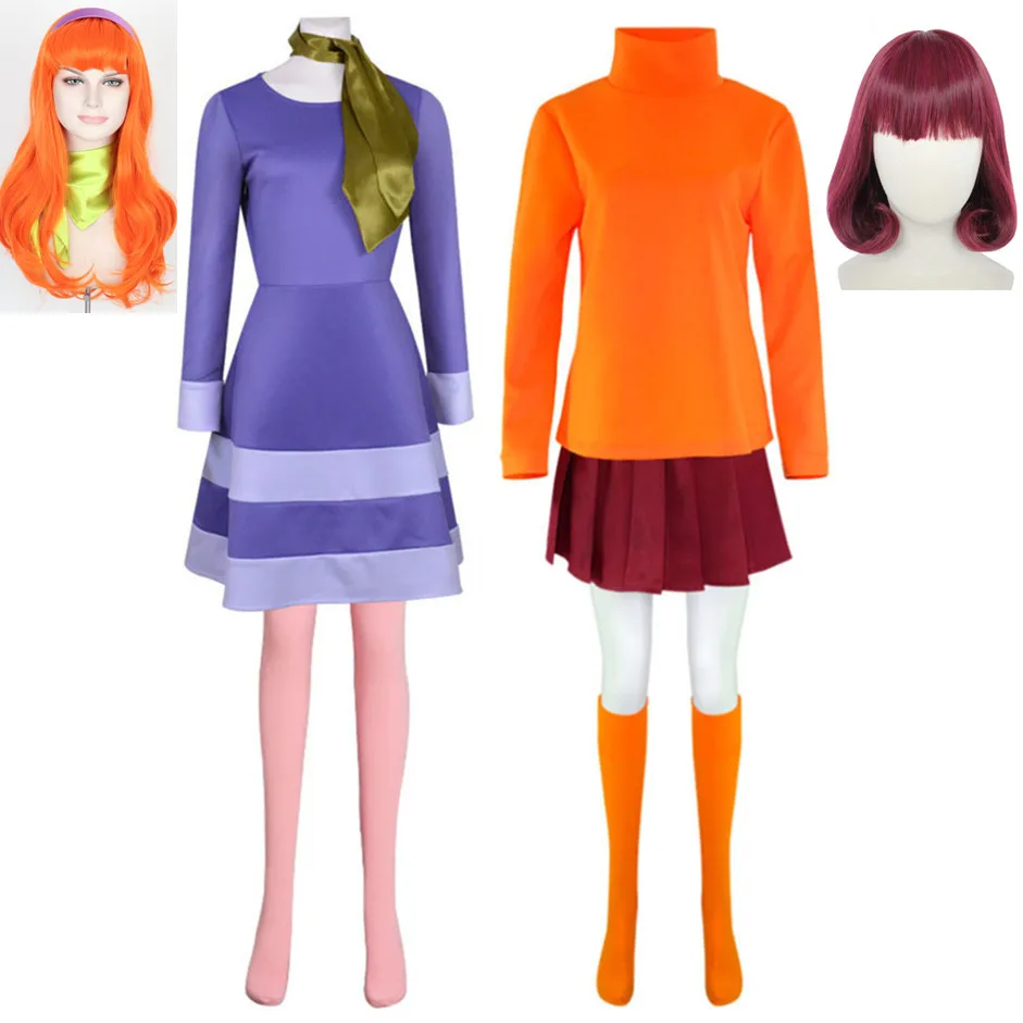 CosDaddy-Velma-Daphne-Cosplay-Costume-Women-Shirt-Skirt-Wig-Suits-Adult ...