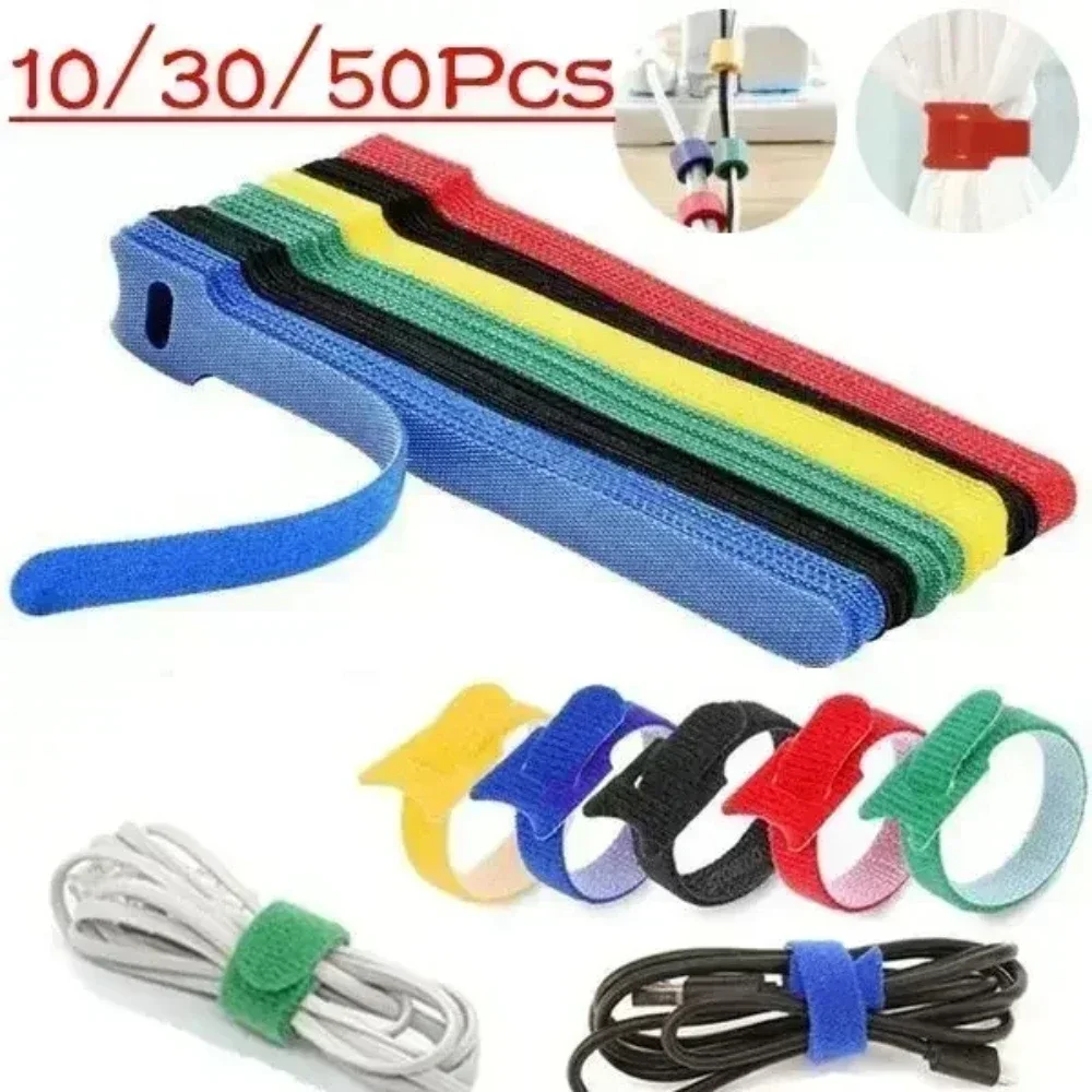 Attaches-Auto-Adhesive-Velcros-Strap-10-30-50Pcs-Wire-Fixing-Strap ...