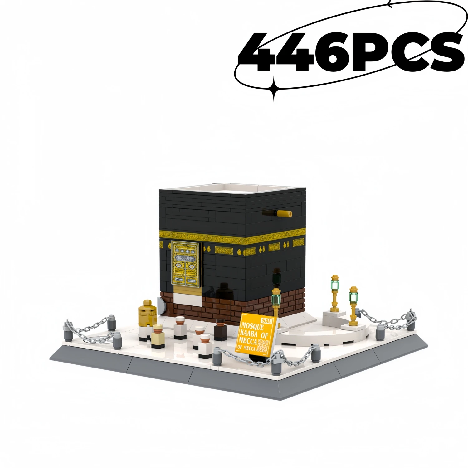 446PCS MOC World Architecture Model Building Blocks Mecca Mosque Kaaba ...