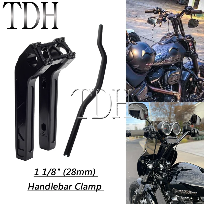 28mm-Handle-Bar-Top-Clamp-Pullback-10-Riser-T-Bar-Handlebar-Club ...