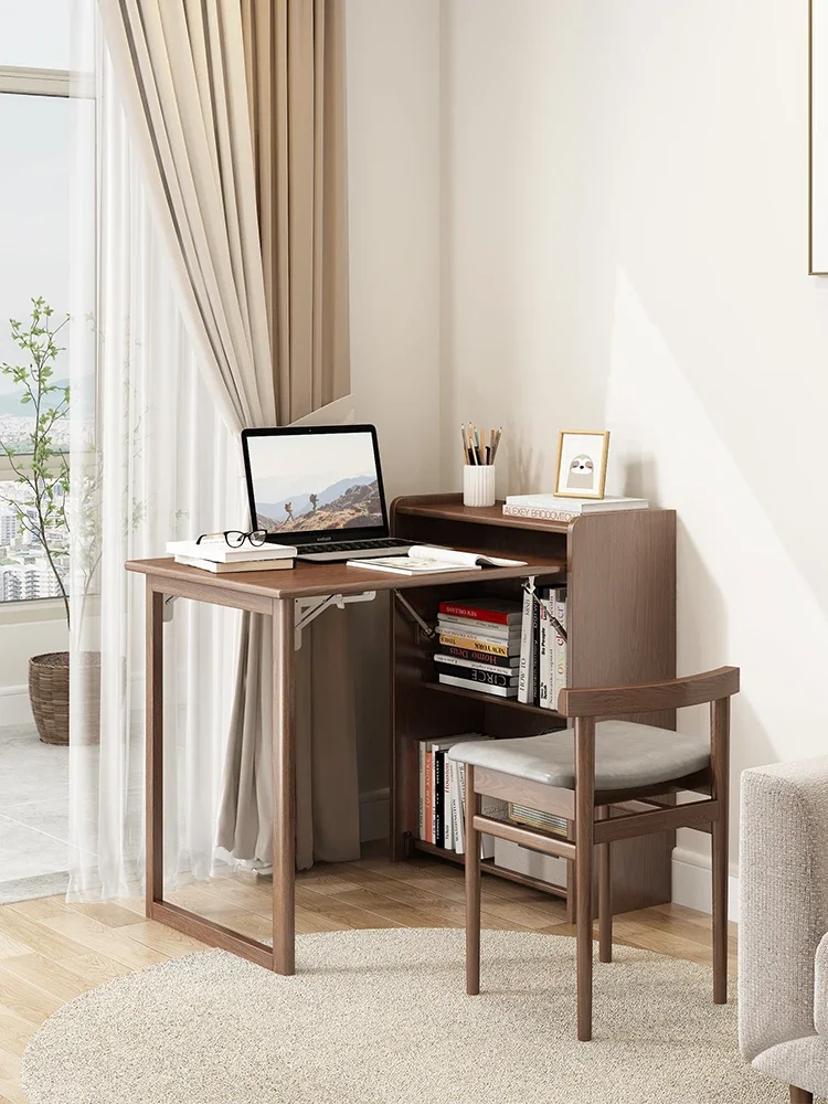 Digging-solid-wood-folding-desk-small-unit-type-bookshelf-bookshelf ...