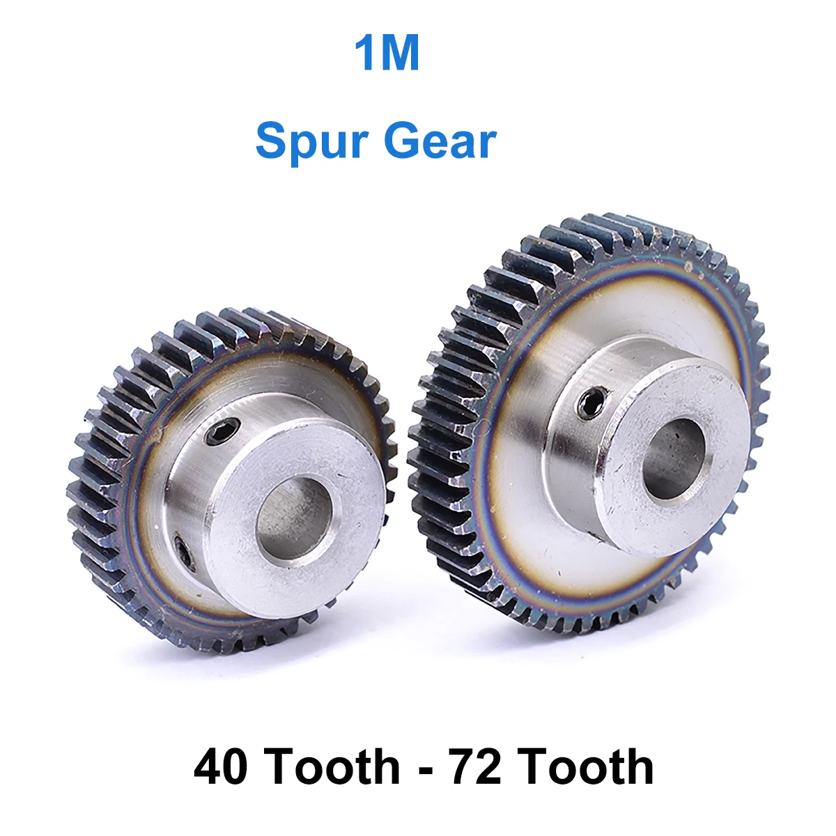 Module 1 Spur Gear 1M 40T - 72T 45# Steel Motor Pinion Gear Bore Size 6/8/10/12/14/15/16mm ...
