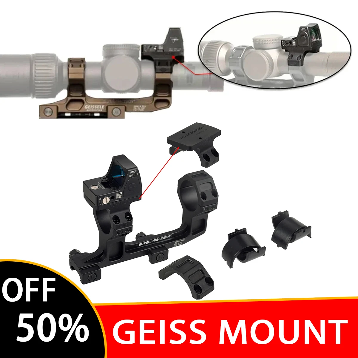 ROF-90-45-Tactical-25-4mm-30mm-GE-Scope-Mount-Fit-20mm-Picatinny-Rail ...