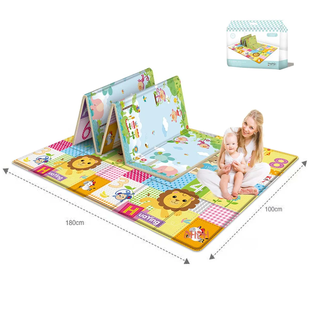 Double-sided Foldable Children Carpet Cartoon Baby Play Mat Educational ...