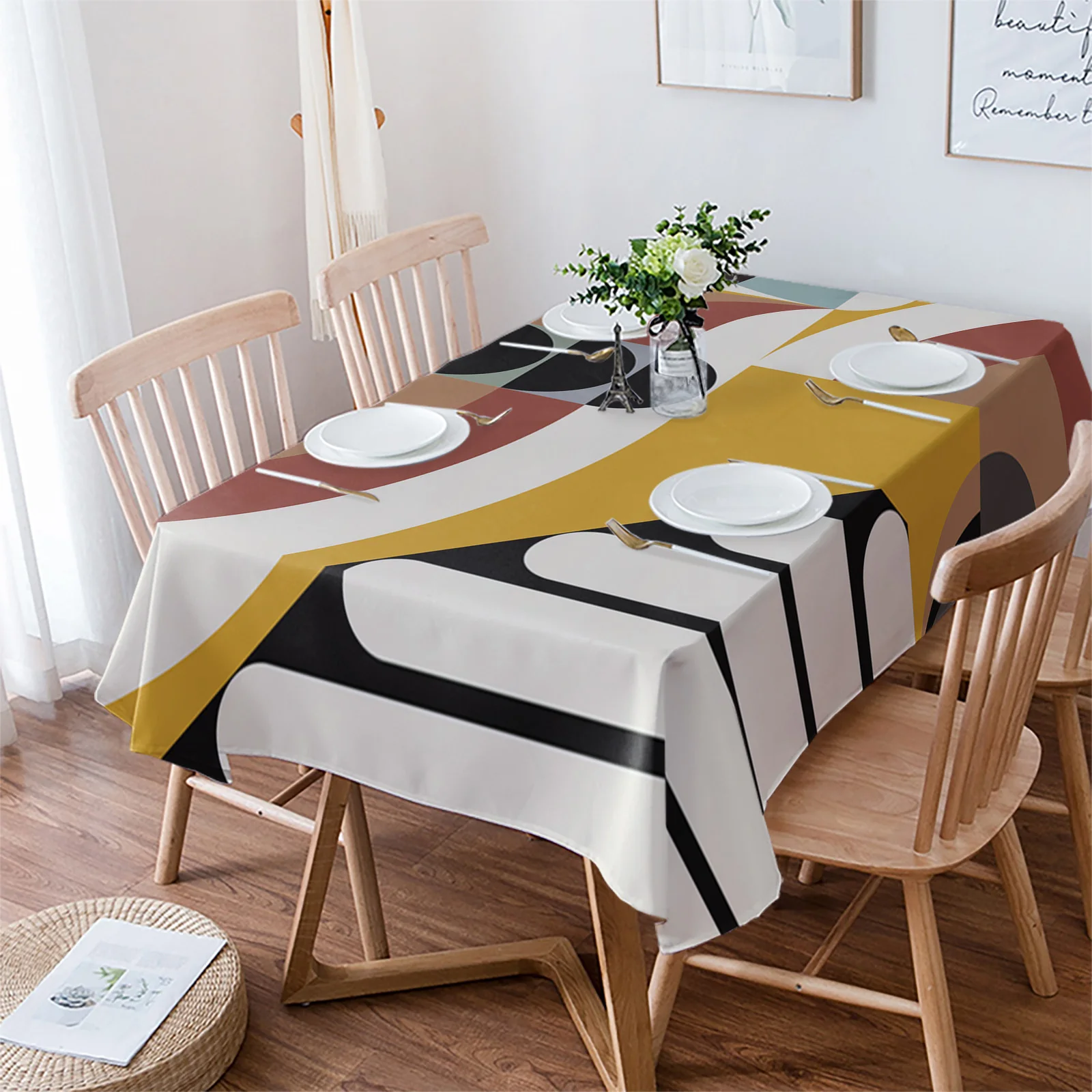 Nappe-imperm-able-g-om-trique-m-di-vale-r-tro-couverture-de-table ...