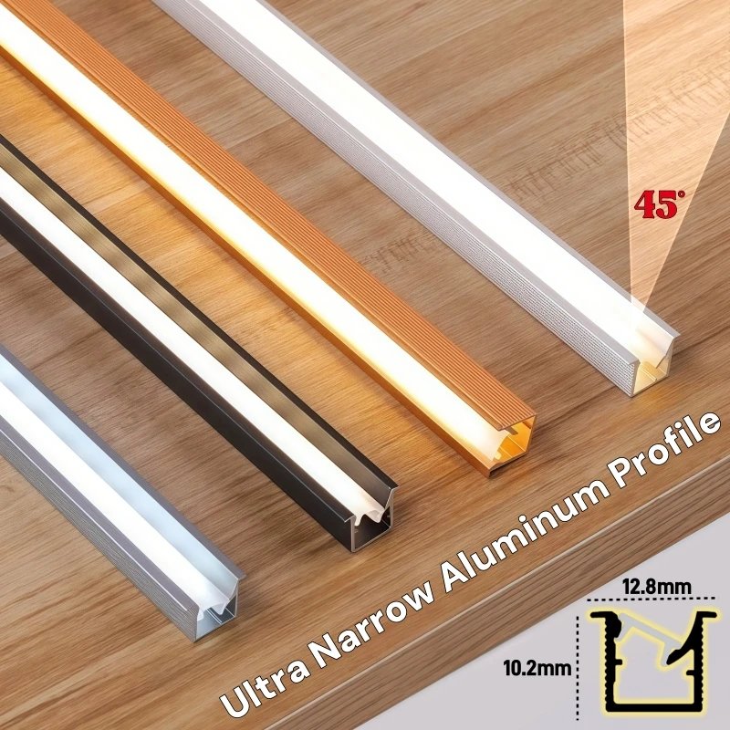 10x10mm Ultra Narrow LED Aluminum Profile Oblique Beam Hidden Channel ...