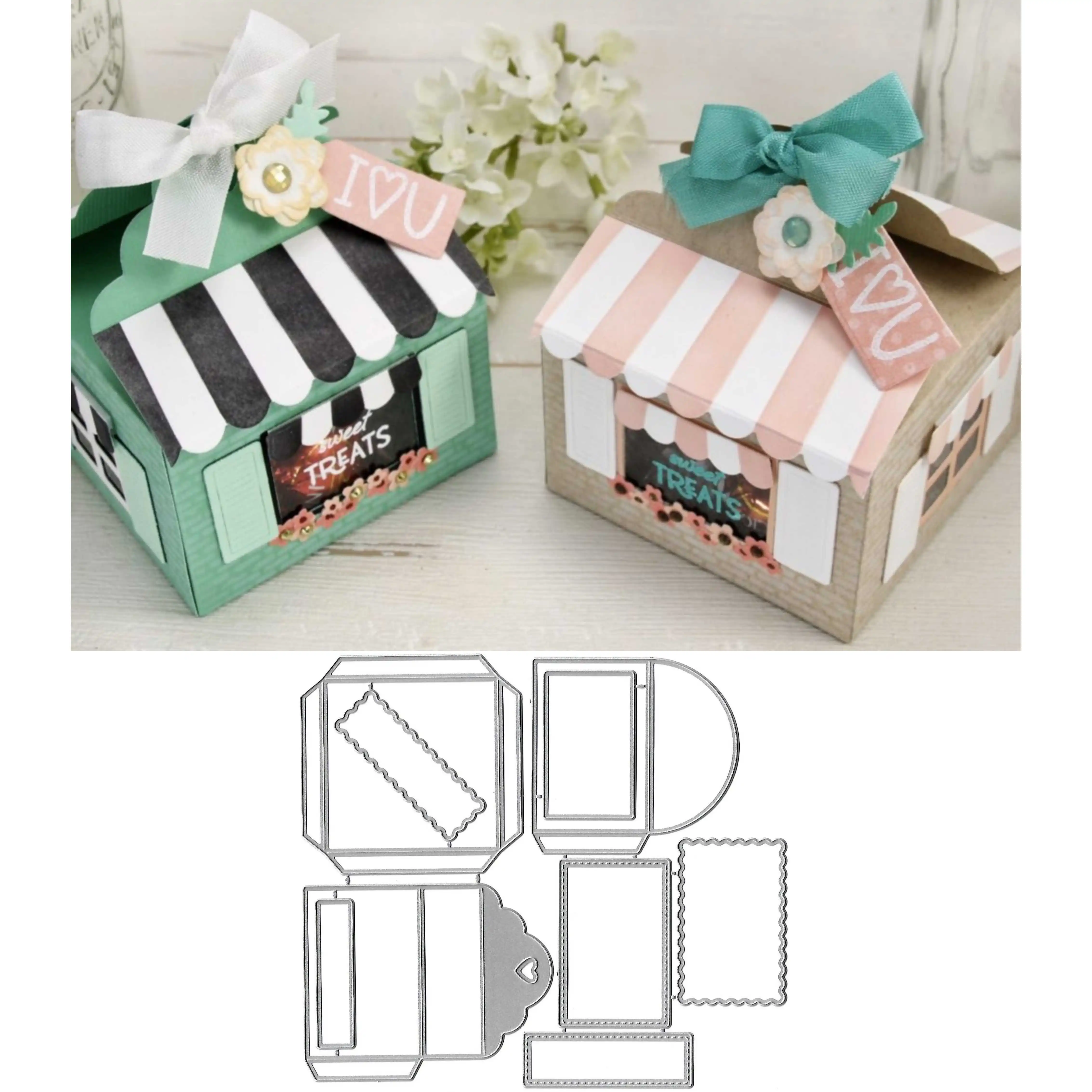 3D Gift Box Metal Cutting Dies Die-cuts Set Scrapbooking DIY Home ...