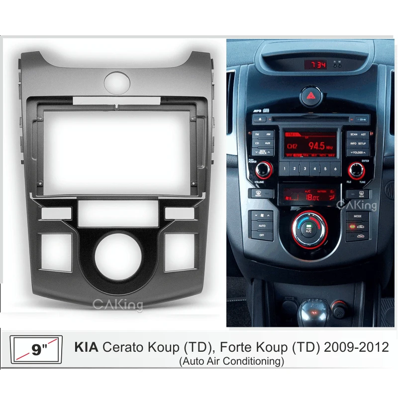 9 inch Car Fascia Radio Panel for KIA Cerato Koup, Forte Koup 2009-2012 ...