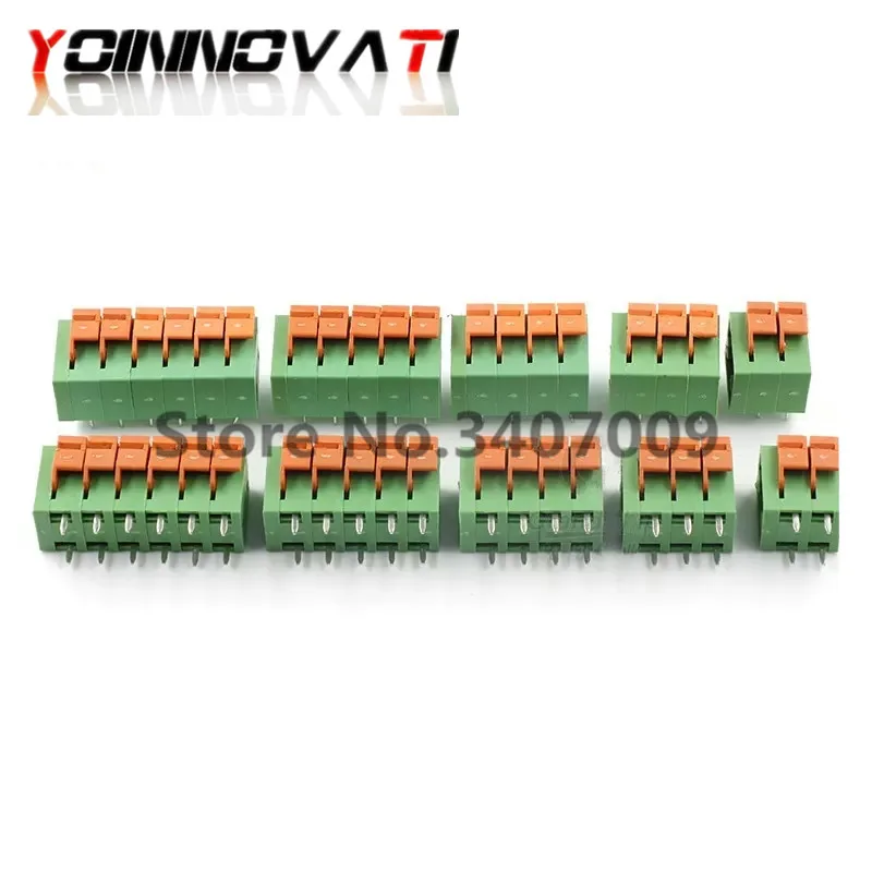 5pcs KF142V KF142R 5.08mm PCB Spring Terminal Block KF128 5.08 2P 3P4P ...