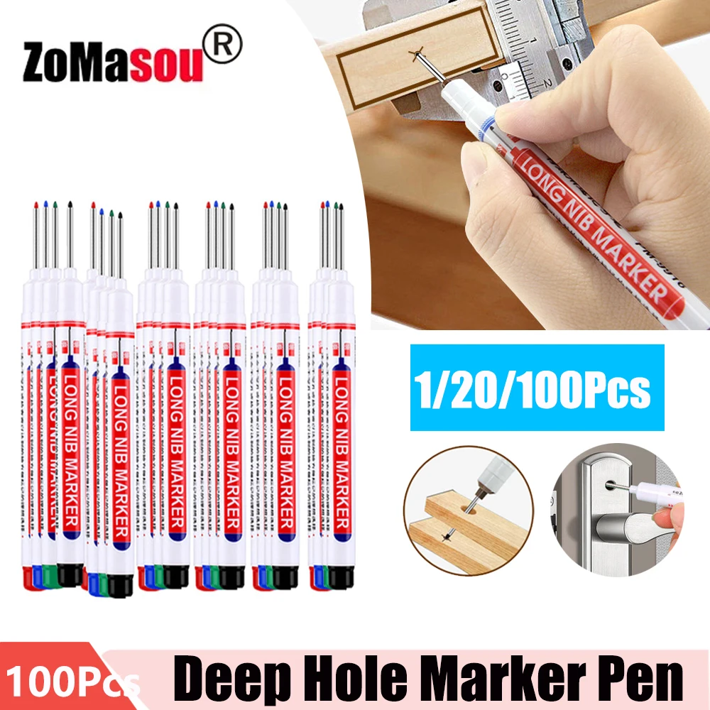 1-100Pcs-20mm-Long-Head-Markers-Pen-Multi-purpose-for-Woodworking-Tile ...