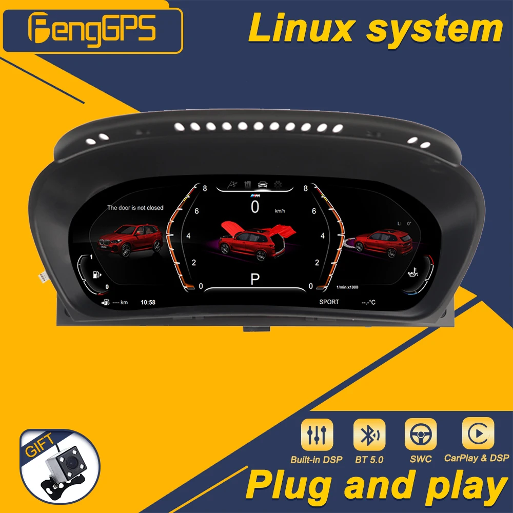 12-3-Inch-Speedometer-LCD-Dashboard-Panel-For-BMW-X5-X6-E70-E71-Digital ...