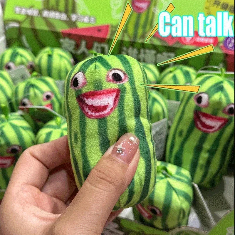 Funny-Watermelon-Strips-Plush-Keychain-Creative-Fruit-Doll-Keyring ...