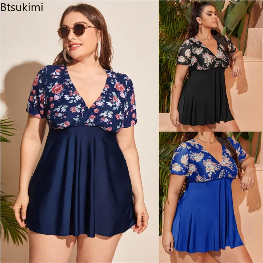 Summer-Sexy-Two-Piece-Swimsuit-for-Fat-Ladies-Flower-Pint-Slim-Fit ...