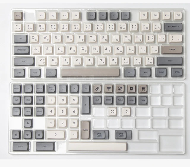 XDA Profile 120 PBT Keycap DYE-SUB Personalized Minimalist White Gray ...