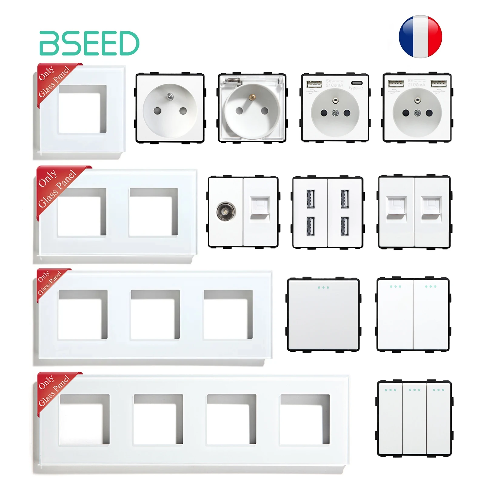 BSEED-French-Socket-With-Type-c-USB-Wall-Socket-Parts-Light-Switches ...