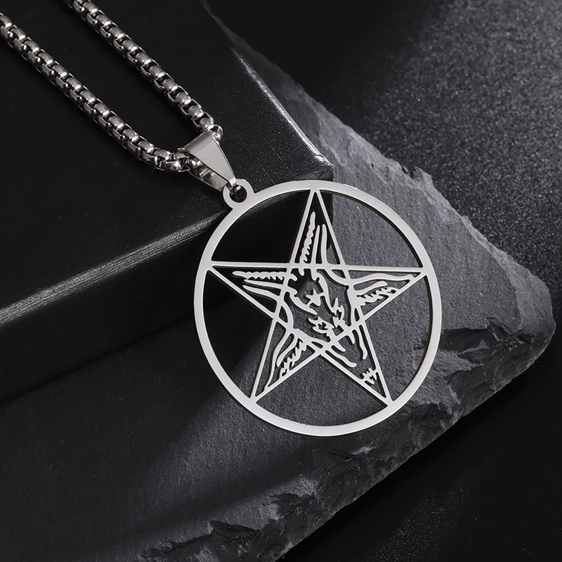Church-of-Satan-Jewelry-Lucifer-Badge-Baphomet-Inverted-Pentagram-Medal ...