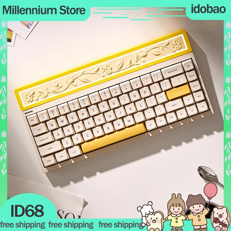 idobao-ID68-Gamer-Mechanical-Keyboard-2Mode-USB-Bluetooth-Wireless ...