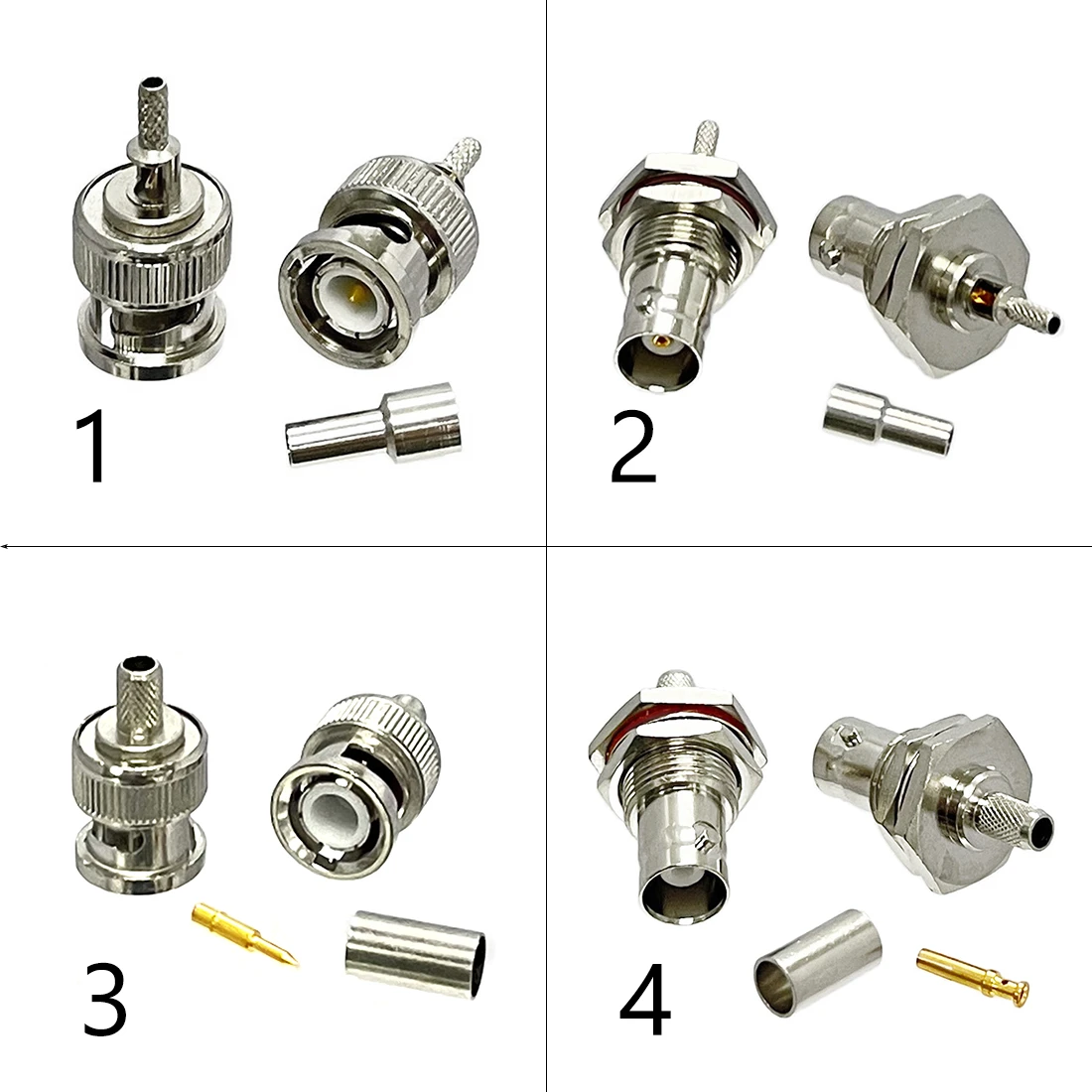 Bnc Connector Male Cable Rg174 | Connector Bnc Male Rg316 75ohm - 1-4pc ...