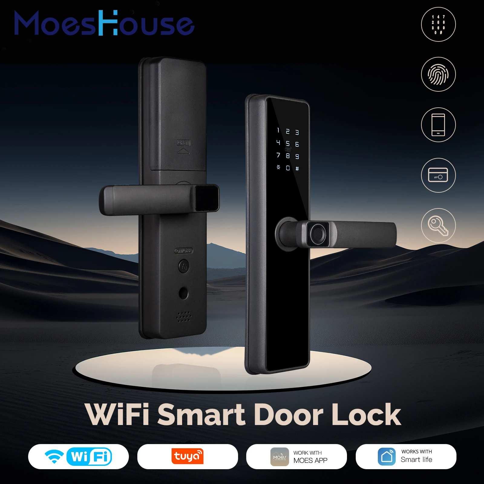WiFi-Smart-Door-Lock-Indoor-Password-Fingerprint-Remote-Unlock-Keycard ...